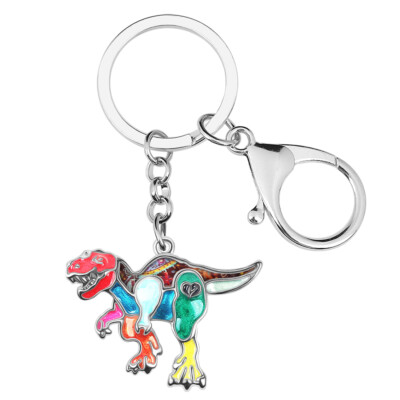 Enamel Alloy Tyrannosaurus Rex Dinosaur Keychains Key Ring Novelty ...