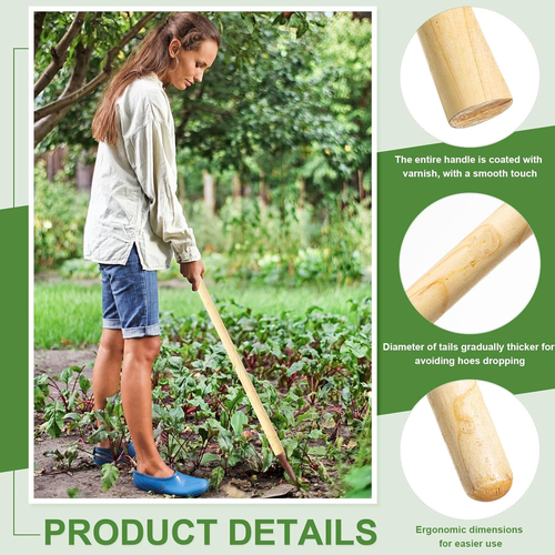 Lasnten 2 Pcs Solid Wood Replacement Handle for round Eye Hoe 54 in ...