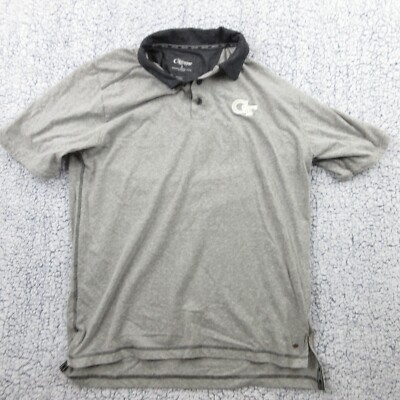 Georgia Tech Polo Shirt Mens 2XL XXL Gray Chiliwear Short Sleeve ...