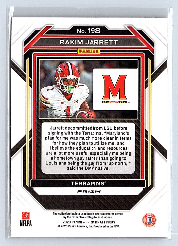 2023 Panini Prizm Draft Picks Rakim Jarrett Gold Ice #198 Rookie (RC ...