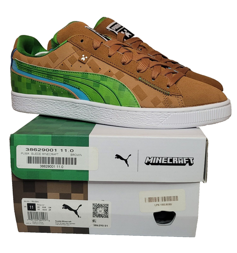 NEW Minecraft X Puma Suede ‘Grass Block’ Shoes Size 11 Mens (386290 01 ...