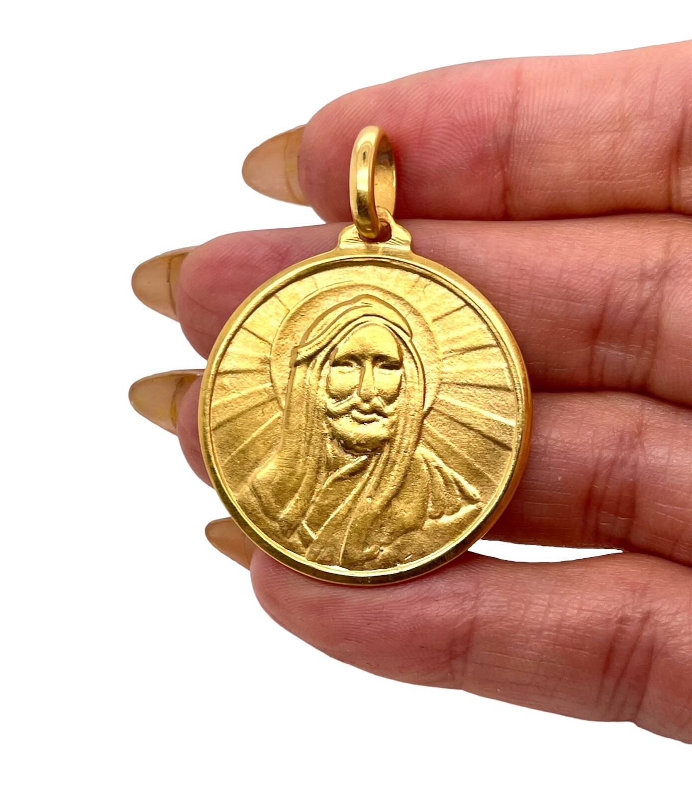 18K Solid Yellow Gold Muslim Shia Prophet Muhammad & Imam Ali Shamayel ...
