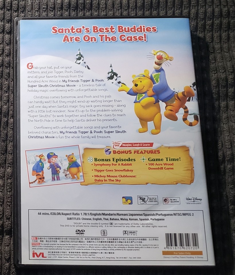 Walt Disney Animation My Friends Tigger & Poon Super Sleuth Christmas movie DVD | eBay UK