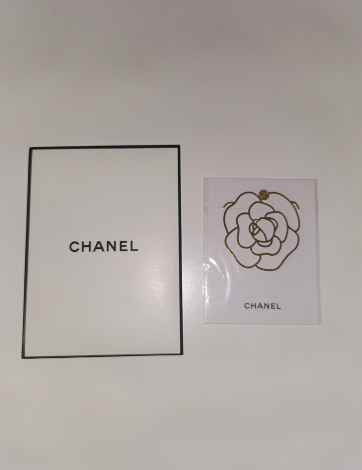 CHANEL VIP Gift Camellia Metal Gold Bookmark Bookplate,CHANEL Bookmark ...