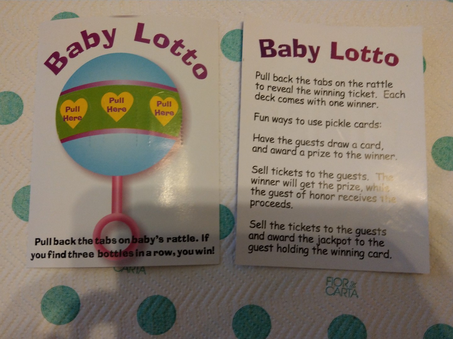 New 23 baby shower game baby lotto card party favors boy girl baby ...
