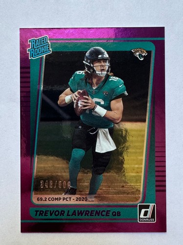 Trevor Lawrence 2021 Donruss Rated Rookie Purple Stat Line /500 Card | eBay