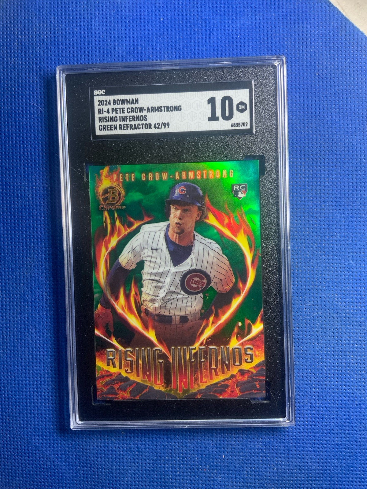 2024 Bowman - Rising Infernos Pete Crow-Armstrong #RI-4 Green Refractor ...