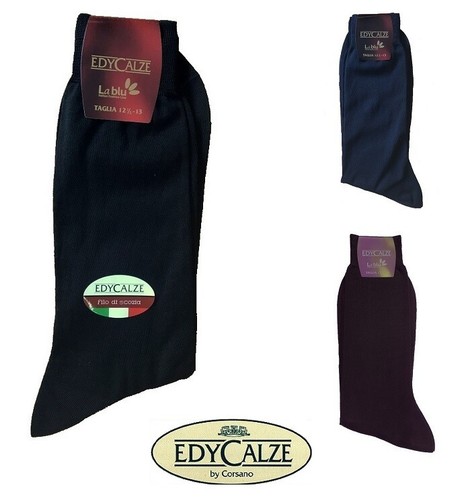 6 PAIA DI CALZE UOMO LUNGHE EDY CALZE IN FILO DI SCOZIA ART. 50 ...