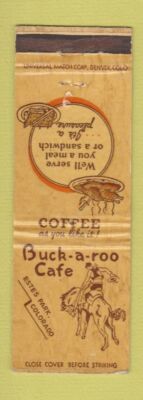 Matchbook Cover - Buck A Roo Cafe Estes Park Colorado WEAR | eBay