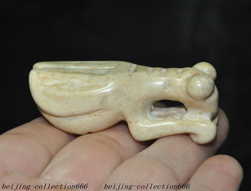 2.4"China Hongshan Culture old Jade carved praying mantis periapt ...