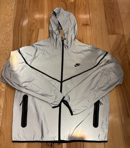 Nike Tech Woven Flash Jacket Reflect Silver Black FZ7585 035 Men's XL ...