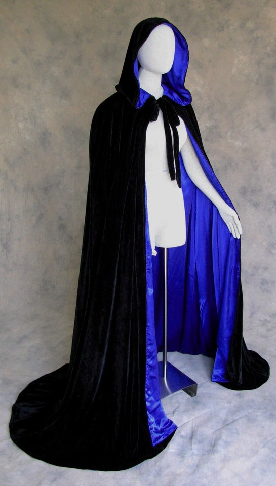 Hooded Velvet Cloak lined in Satin Luxury Cape Fashion Vampire Costume ...
