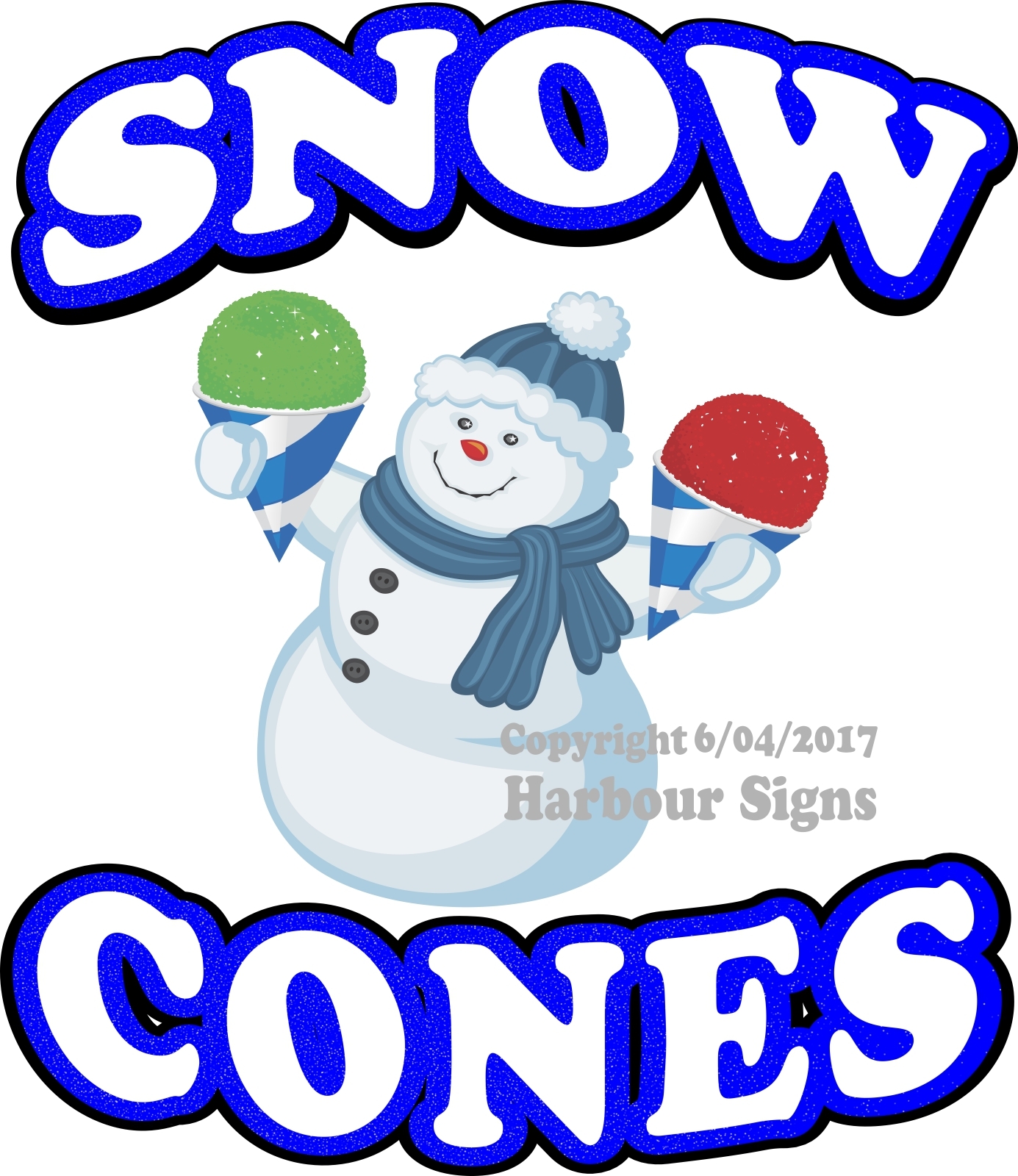 Business & Industrial Snow Cones DECAL Concession Food Truck Sign ...