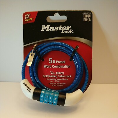 MASTER LOCK WORD COMBINATION 5 FT PRESET ( # 8152DASTWD ) NEW TOUGH | eBay