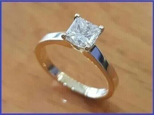 IG1 Certified Princess Cut 1CT Lab Grown Diamond Women's Wedding Ring ...