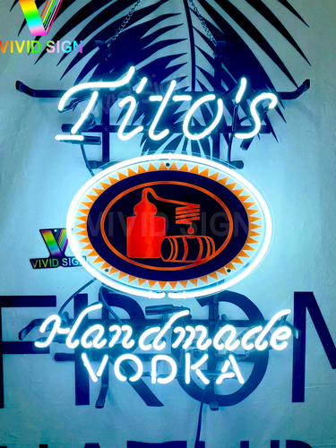Tito's Handmade Vodka Neon Sign Light Bistro Pub Wall Decor Visual Art ...