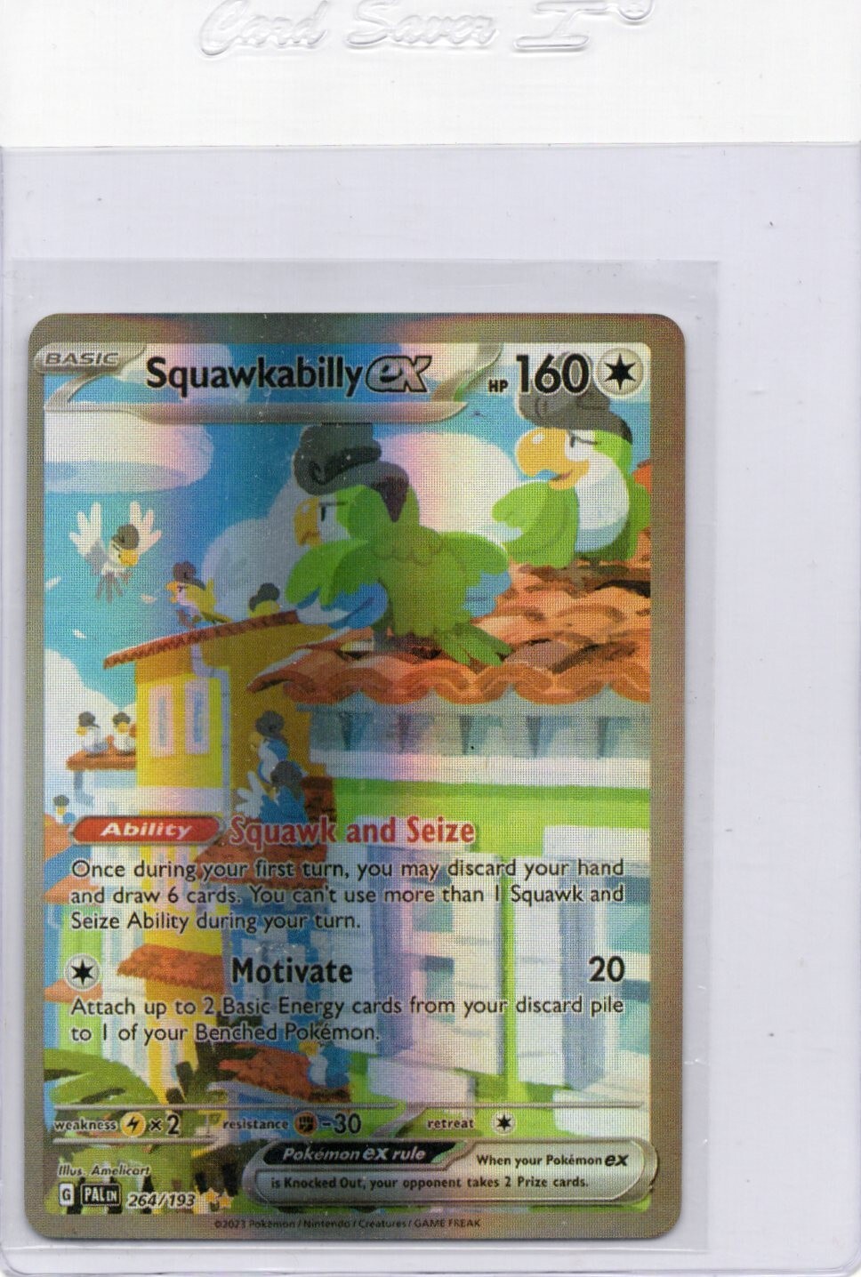Pokemon Paldea Evolved Squawkabilly ex 264/193 Special Illustration ...