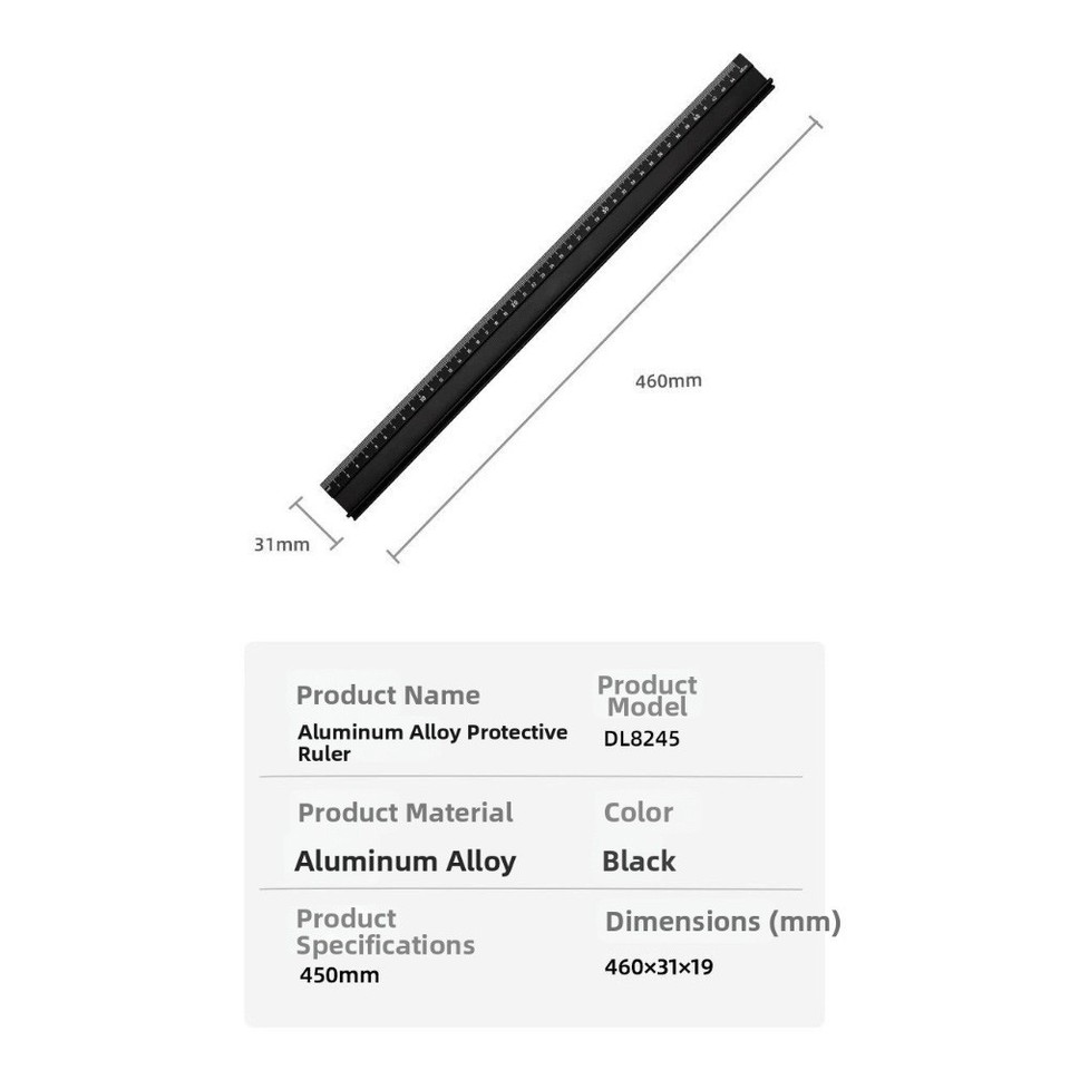 Precision Safety Ruler with Guard for Crafting and Household Cutting ...