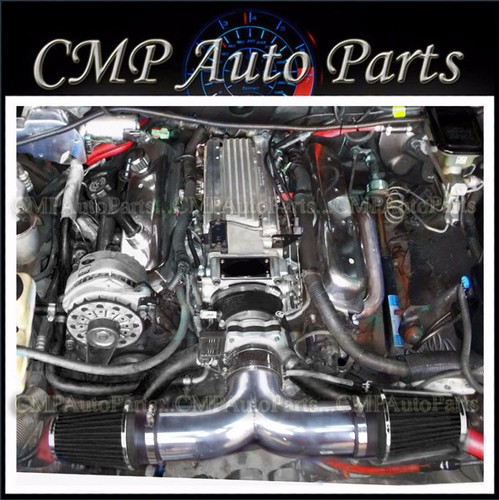 BLACK DUAL AIR INTAKE KIT FIT 1994-1996 CHEVY IMPALA SS CAPRICE 4.3L 5 ...