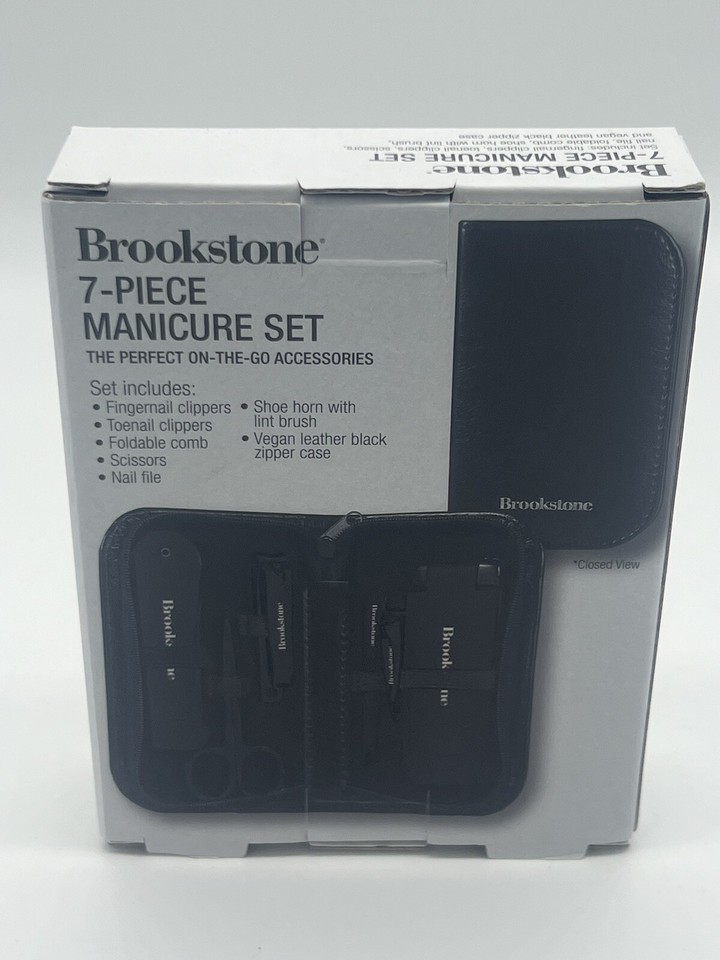 Brookstone Men's 7pcs Grooming Set NIB Black | eBay