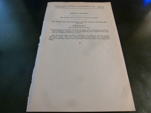 Government Report 1888 Jesse Stilwell Pension For Injuries Civil War | eBay