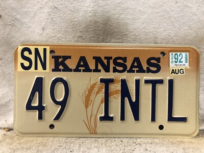 1992 Kansas Vanity License Plate “49 INTL” | eBay