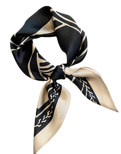 100% Silk 26" square Scarf Women neckerchief Wrap black white WY30 | eBay
