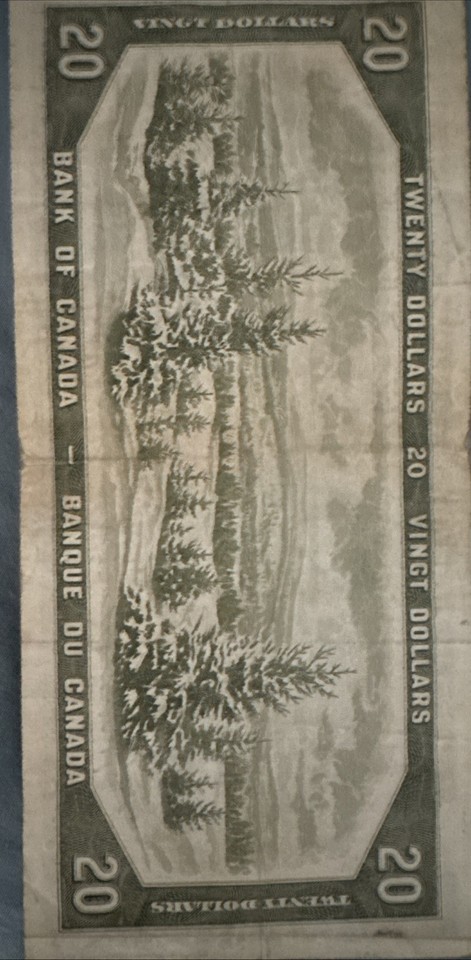 1954 canadian 20 dollar bill - Devils face Rare!! Money Ink /dye Spots ...