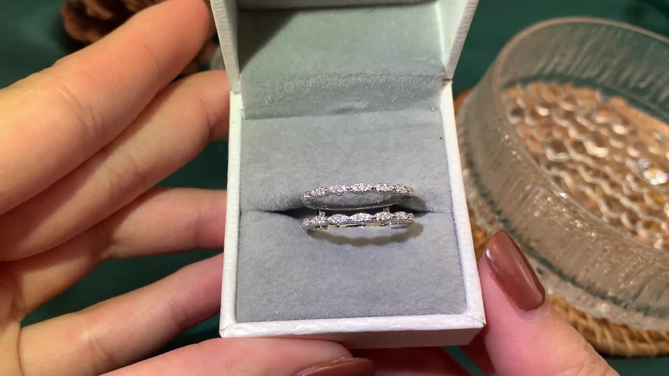 Pure Silver Wedding Ring Enhancer Jacket Ring Anniversary Bands for ...
