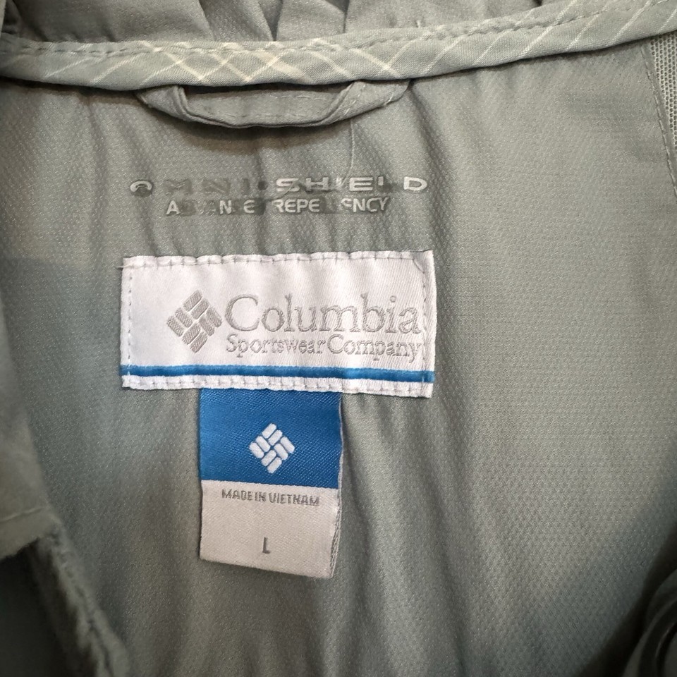 Columbia Women’s Omni Shield Jacket Parka Size L Green Hooded Vented ...