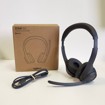 Logitech Zone 301 Wireless Bluetooth Headset with Noise-Canceling ...