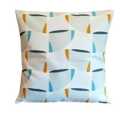 ILiv Aqua Grey Blue Geometric Cushion Cover | eBay UK