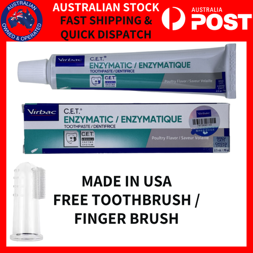 Virbac CET Dog Cat Pet Toothpaste Poultry Chicken Flavour 70g w/ FREE ...