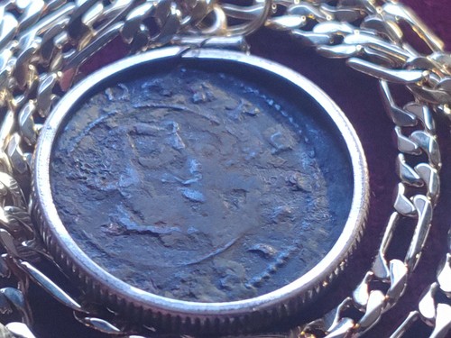 1660's Spanish Maravedis Gold Filled Pendant on a 24" Gold Filled Link ...