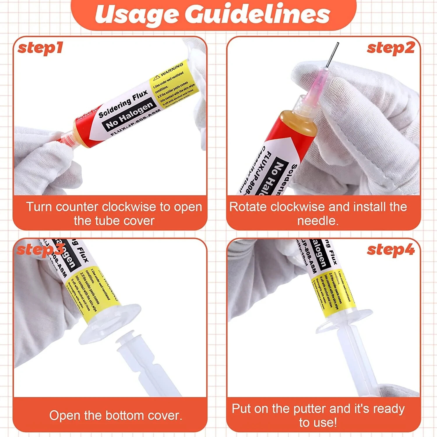 10ML Soldering Flux Paste Tacky Solder Flux Pneumatic Dispenser Halogen ...