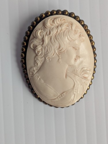 Vintage Faux Ivory Cameo Brooch Beautiful | eBay