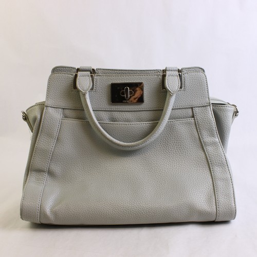 Nine West Light Gray Faux Leather Handbag Shoulder Bag | eBay