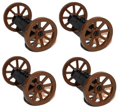 LEGO Cart Wagon Wheels 33mm and Axles x8 reddish BROWN castle pirates ...