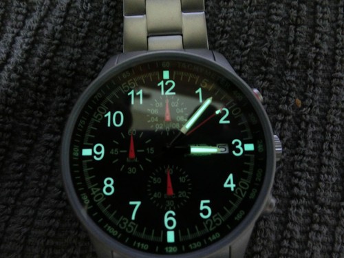 ASTROAVIA Aviator Mens Watch - Black Dial Military Pilot Chronograph ...