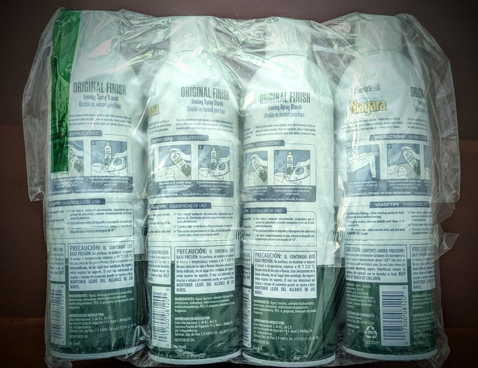Niagara Spray Starch Original Finish / 4 pack, 20 oz each / Non Flaking ...