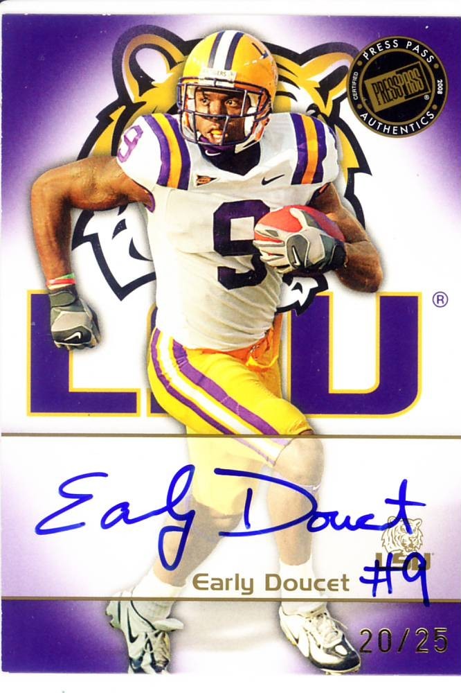 early doucet rc rookie draft auto autograph lsu bengal tigers college ...