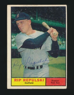 1961 Topps Baseball -#128 RIP REPULSKI (Boston Red Sox) *AUTOGRAPHED* d ...
