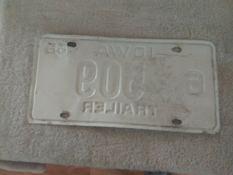 Vintage Original 1965 Iowa Trailer License Plate # 6-509 | eBay