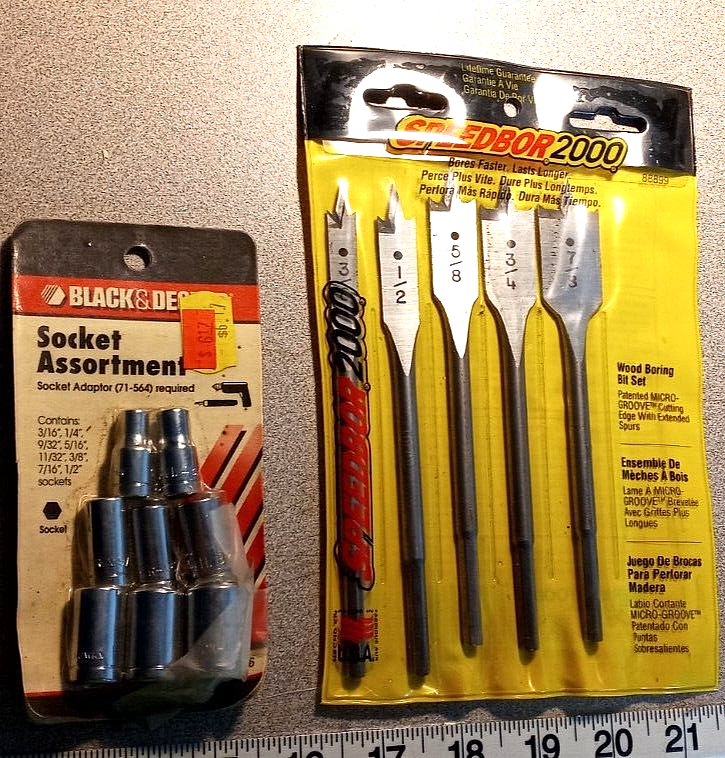 Speedbor 2000 Wood Bore Bit 5 Piece 3/8, 1/2 3/4 5/8 7/8”,Black ...