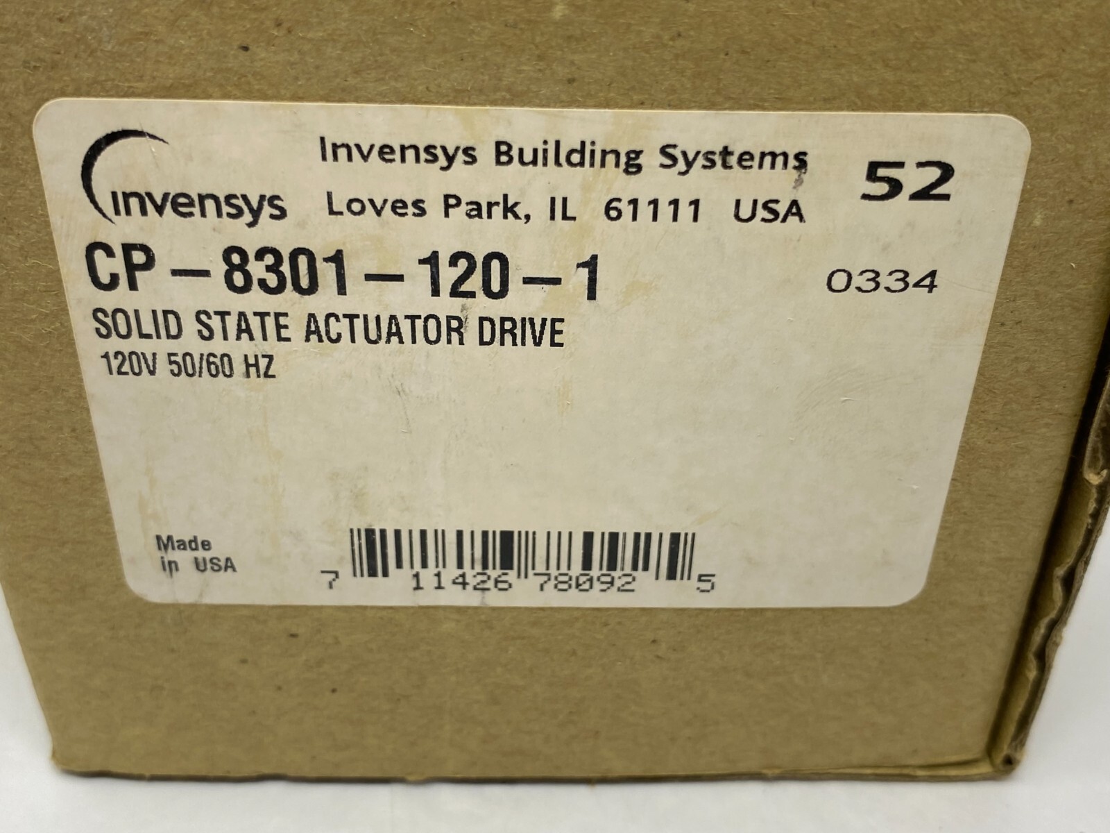 Invensys CP-8301-120-1 120V Solid State Actuator Drive w/1/15VDC Input ...