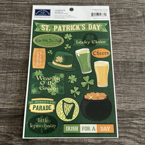 Karen Foster Design Cardstock Sticker Sheet Lucky Clover St. Patrick's ...