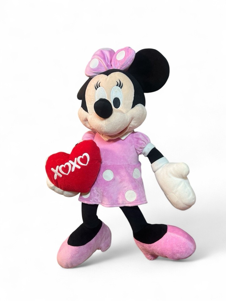 Disney Minnie Mouse Valentine Day XOXOX Heart Plush 19" Polka Dot ...