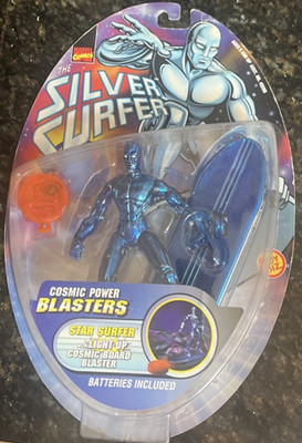 Silver Surfer Cosmic Power Blasters Star Surfer Figure 1997 Toy Biz NEW ...