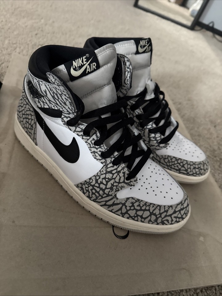 Air Jordan 1 Retro High OG White Elephant Tech Grey/Muslin-Black-White ...