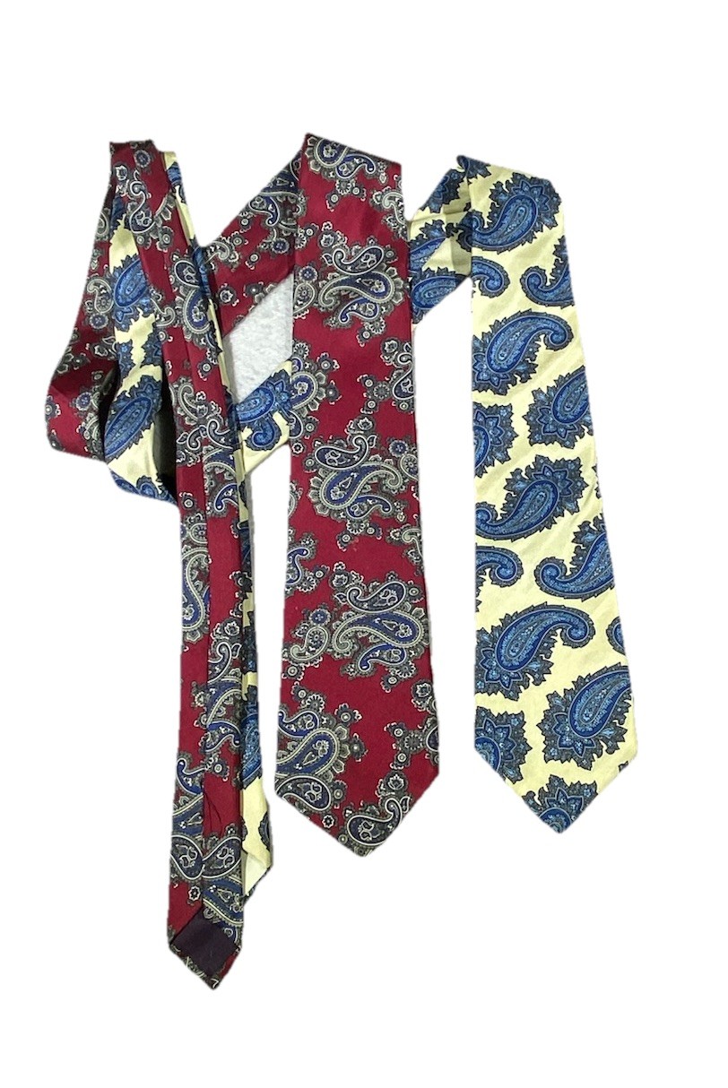 (2) Vintage Bert Pulitzer All-Silk Ties Mens Paisley … - Gem